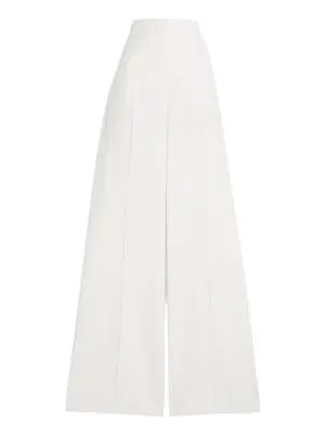 Max Mara Senna Wool-Twill Wide-Leg Pants Ivory