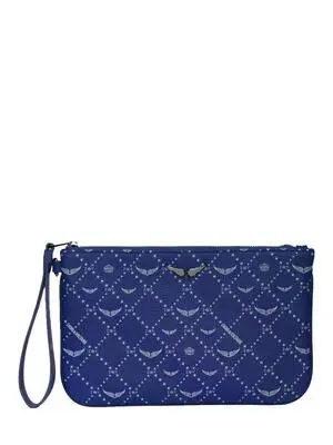 Zadig&Voltaire Wings-logo Stars Clutch Bag - Blue