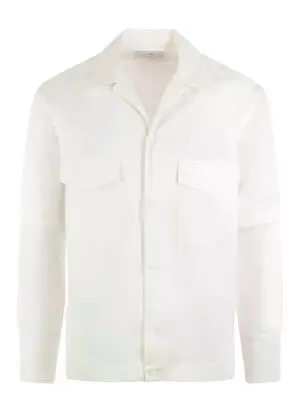SETCHU Notched-lapel Cotton Shirt - Neutrals