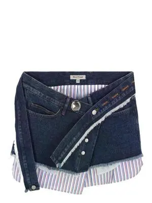 MERYLL ROGGE Belted Denim Skirt - Blue