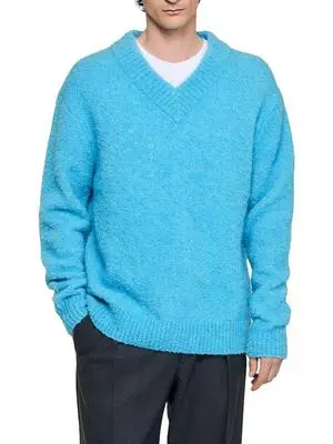 Sandro Terry Knit Sweater - Turquoise