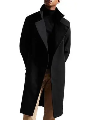 Ted Baker London Wrap Funnel Overcoat - Black