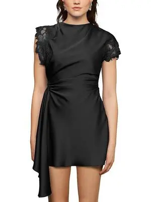 AMUR Zina Ruched Mini Dress - Black
