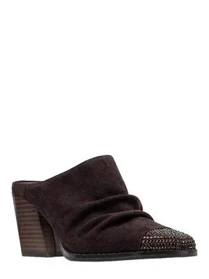 DONALD PLINER Westan Suede Mules Dark Brown Suede