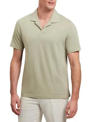 Ted Baker London Anito Short Sleeve Open Neck Polo - Khaki