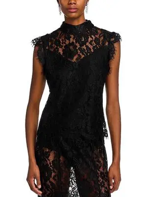 WAYF Cosette Lace Top - Black