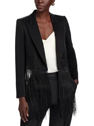 UNGARO Alma Fringe Jacket - Black