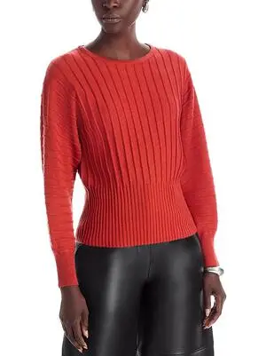 T Tahari Dolman Sleeve Ribbed Sweater - Canyon Rock
