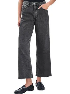 Rag & Bone High-rise Wide-leg Ankle Jeans - Raven