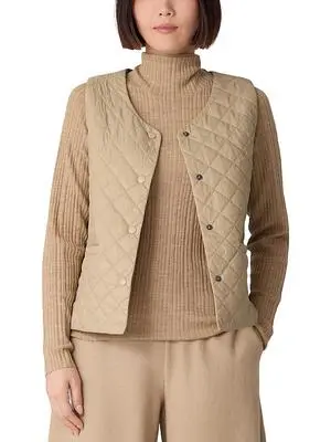 Eileen Fisher Quilted Vest - Biscuit