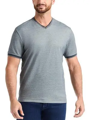 Robert Graham Holton Knit V Neck Tee - Charcoal