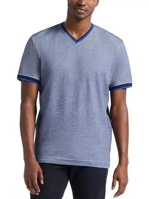 Robert Graham Holton Knit V Neck Tee - Navy