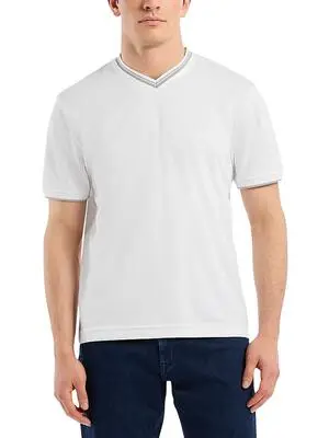 Robert Graham Holton Knit V Neck Tee - White