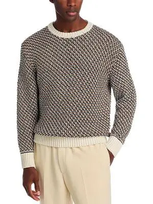 BOSS Textured Crewneck Sweater - Open White