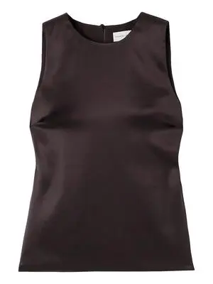 Veronica De Piante Evie Silk-blend Satin Top - Brown