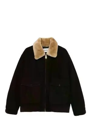 Miu Miu Faux-fur Collar Jacket - Brown