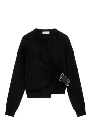 BLUMARINE Ribbed Buckle-Fastening Sweater