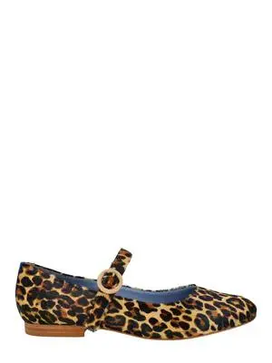 BIRD&CO Leopard-Print Buckle Flats