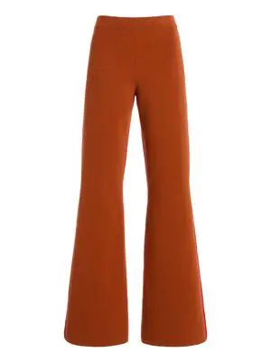 ZANKOV Merino Wool Color Blocked Flared Pants - Orange