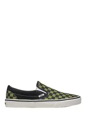 VANS Classic Checkerboard Slip-on Sneakers - Black/loden Green