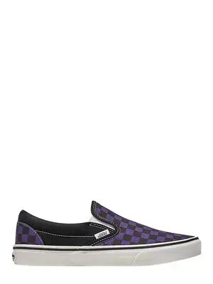 VANS Classic Slip-on Checkerboard Sneakers - Black/gothic Grape
