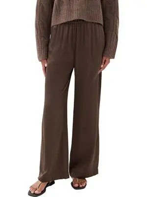 Sablyn Brynn Silk Wide Leg Pants - Swiss Brown