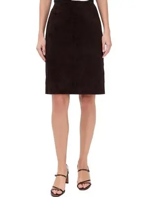 Madewell Suede Mini Skirt - Dark Carob