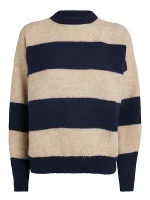 Max Mara Stripe Crew-neck Sweater - Blue