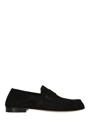 THE ROW Suede Loafers - Black
