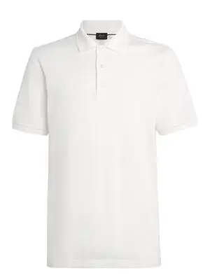 Brioni Piqué Cotton Polo Shirt - White