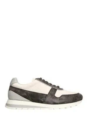 Brunello Cucinelli Suede And Calfskin Runner Sneakers - White