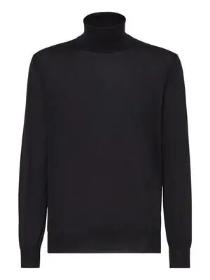 Brunello Cucinelli Silk-cashmere Rollneck Sweatshirt - Black