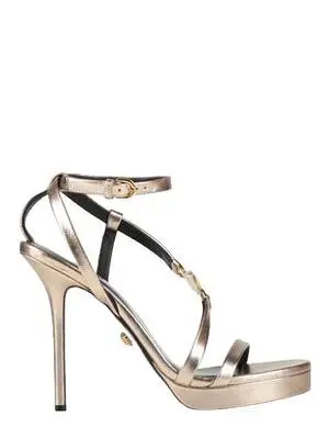 Versace Sandals In Leather - Grey