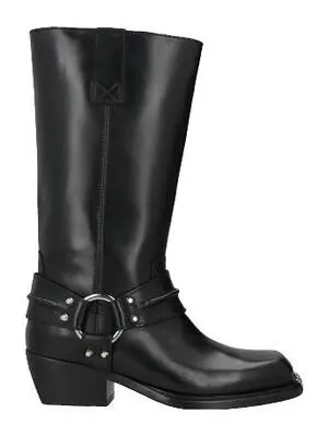 Sandro Leather Cowboy Boots - Black