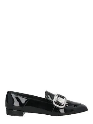 FERRAGAMO Patent Leather Loafers With Appliqués - Black