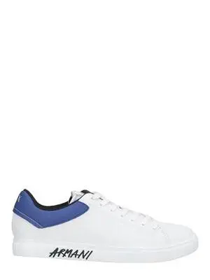 Armani Exchange Pebbled Leather Low-top Sneakers - White