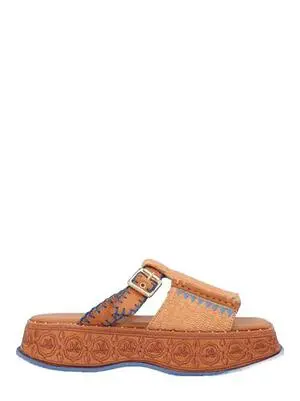 Farm Rio Flatform Sandals - Brown