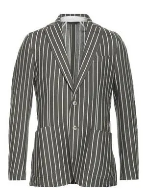 TOMBOLINI Jacquard Striped Single-breasted Blazer - Green