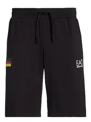 EA7 Athletic Solid Color Shorts Black