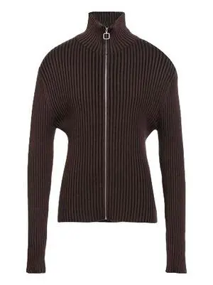 Sandro Striped Knit Cardigan - Brown