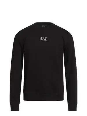 EA7 Cotton-Blend Crewneck Sweatshirt Black