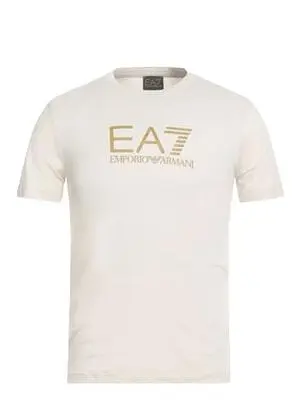 EA7 Man T-shirt Military Green Size S Cotton Beige