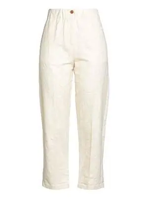 ALYSI Tapered Cotton-linen Pants - White
