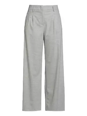 Peserico Wide Leg Flannel Pants With Appliqués - Grey
