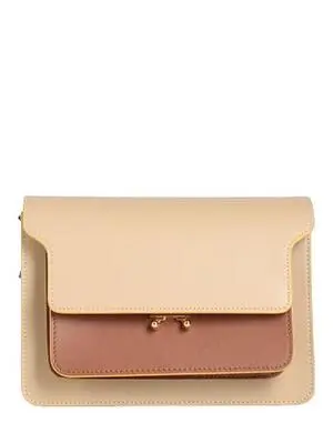 MARNI Leather Flap Bag With Adjustable Strap