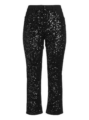 EMMA & GAIA Straight-leg Jeans With Appliqués And Sequins - Black