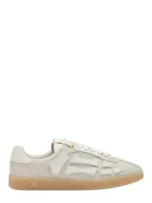Amiri Pacific Bone Crocodile-Effect Suede Sneakers Off White
