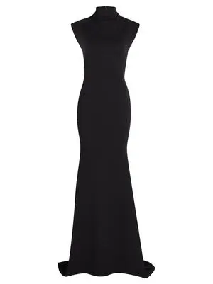 Jacquemus La Robe Alba Crepe Gown - Black