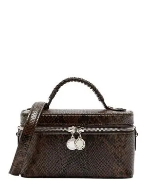 Stella McCartney Falabella Python-effect Faux Leather Vanity Case - Dark Brown