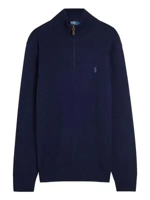 Polo Ralph Lauren Logo-embroidered Wool Polo Jumper - Navy